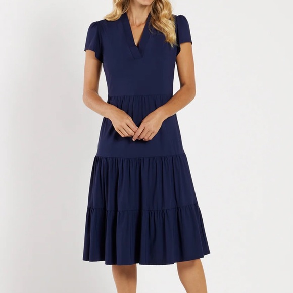 Jude Connally | Dresses | Jude Connally Libby Navy Blue Tiered Midi ...